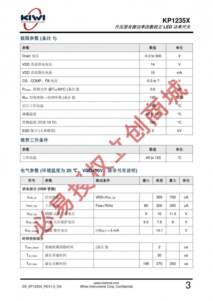 KP12354SPA datasheet page 3