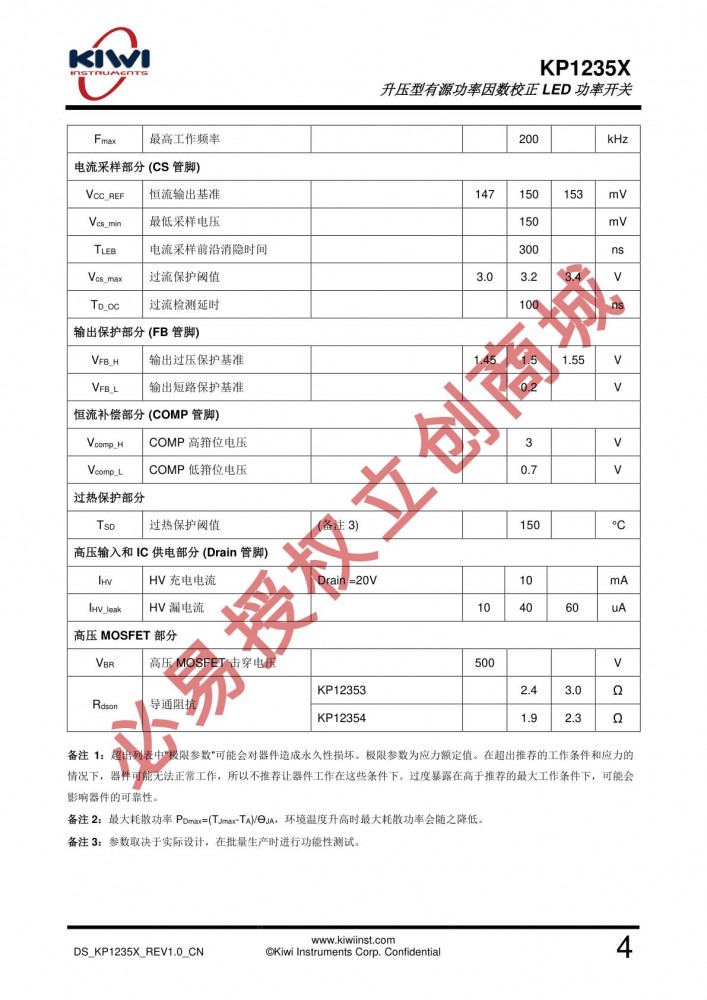KP12354SPA datasheet page 4
