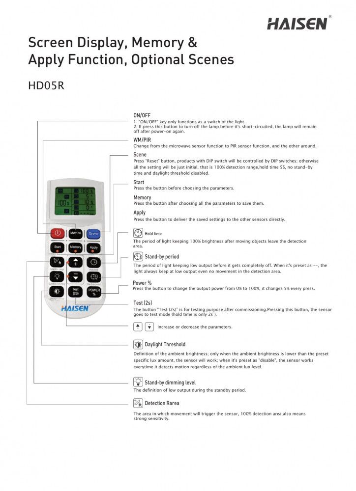 HD05R technical documentation page 1