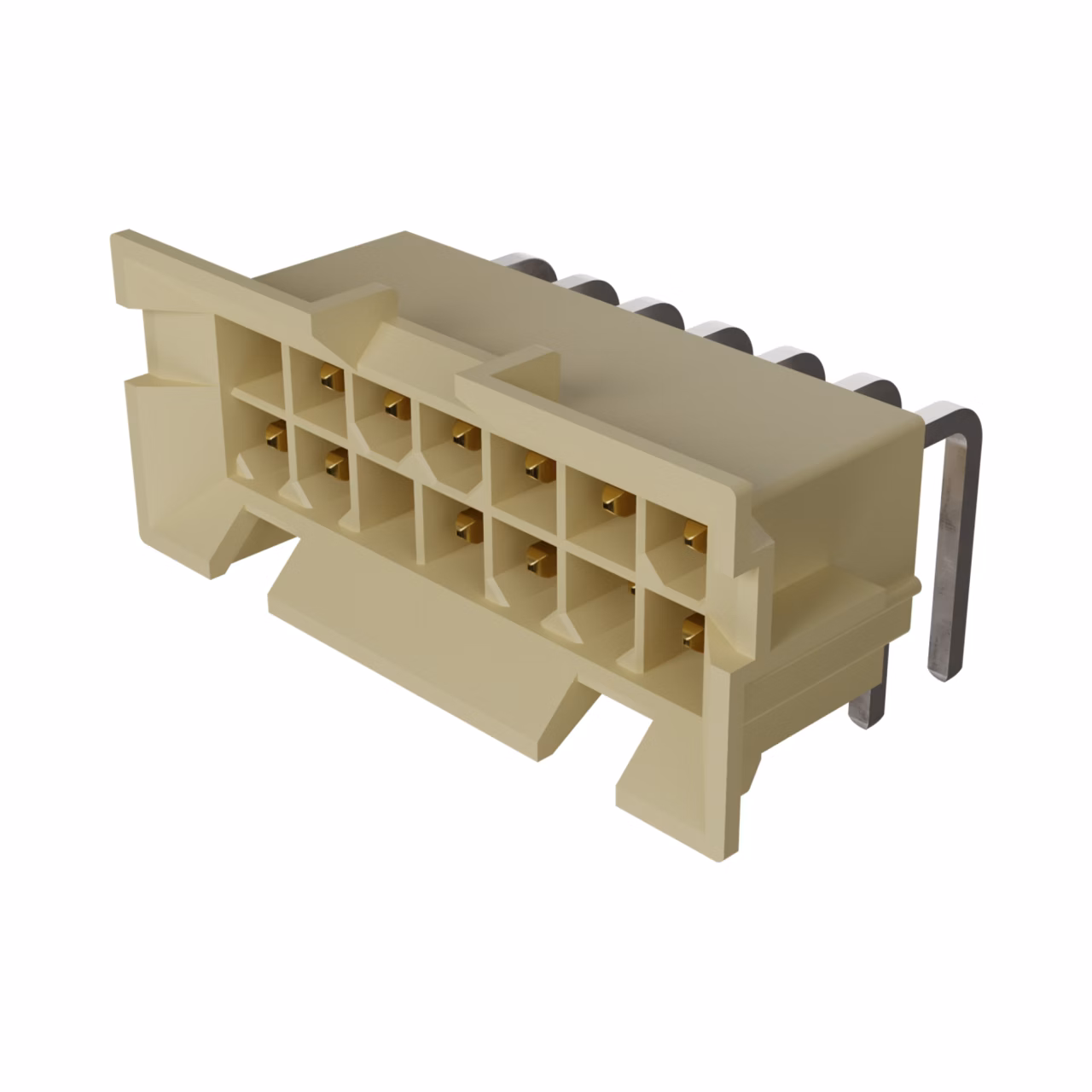 Mini-Fit BMI First Mate / Last Break Header, 4.20mm Pitch, Dual Row, Right-Angle, 14 Circuits, Nylon 6/6 UL 94V-0, Gold (Au) Plating for sale