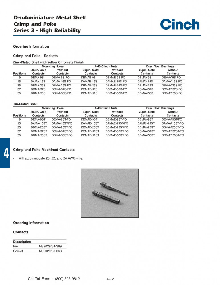 CINCH DAM15S technical document page 5