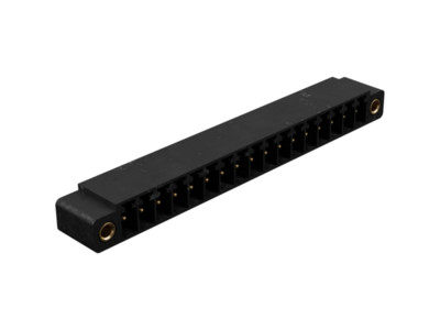 3.50mm Pitch Eurostyle Right-Angle PCB Header, with Threaded Retention Inserts, Gold (Au) Plated, Black, 17 Circuits for sale
