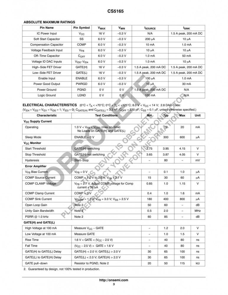 CS5165 datasheet preview, page 4