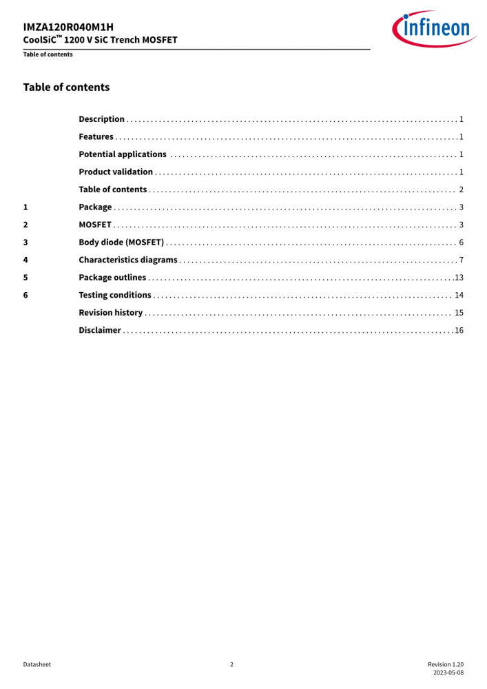 IMZA120R040M1HXKSA1 datasheet page 2