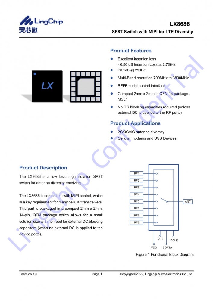 LX8686 datasheet page 1