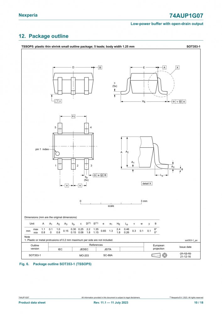 74AUP1G07 datasheet page 10