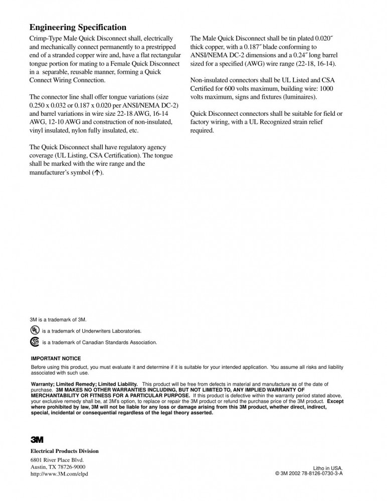 3M 72M-187-20 technical document page 2