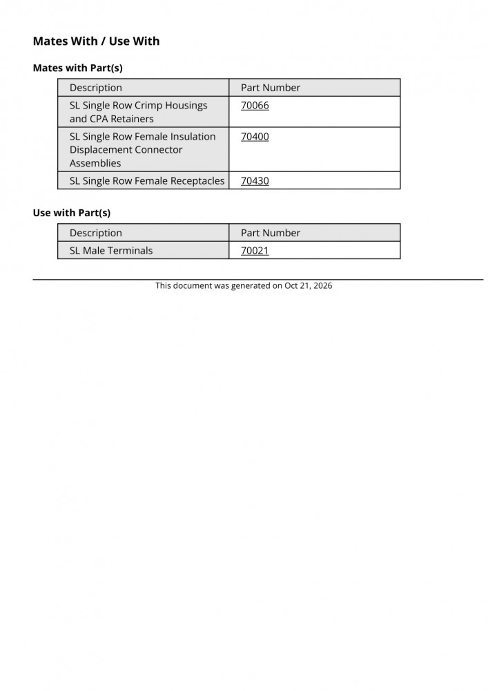 Technical document image 3 for Molex 701070045