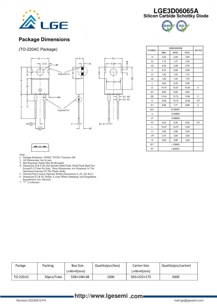 LGE3D06065A datasheet page 4