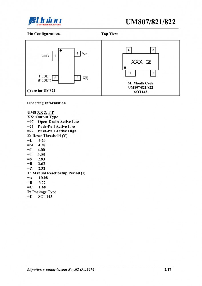 UM821RBE datasheet page 2