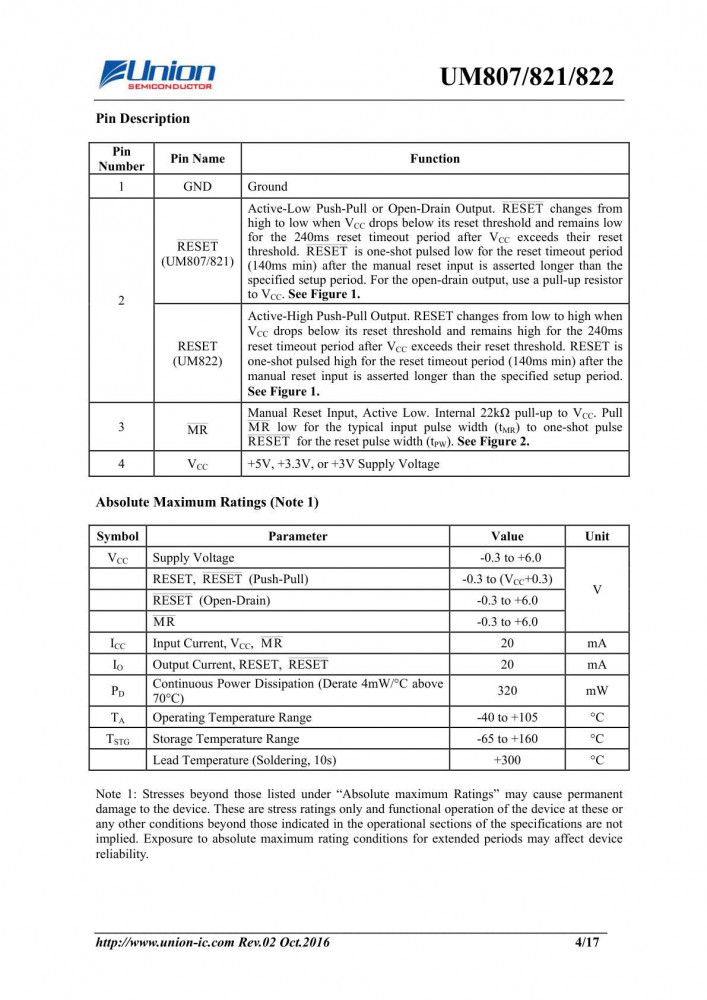 UM821RBE datasheet page 4