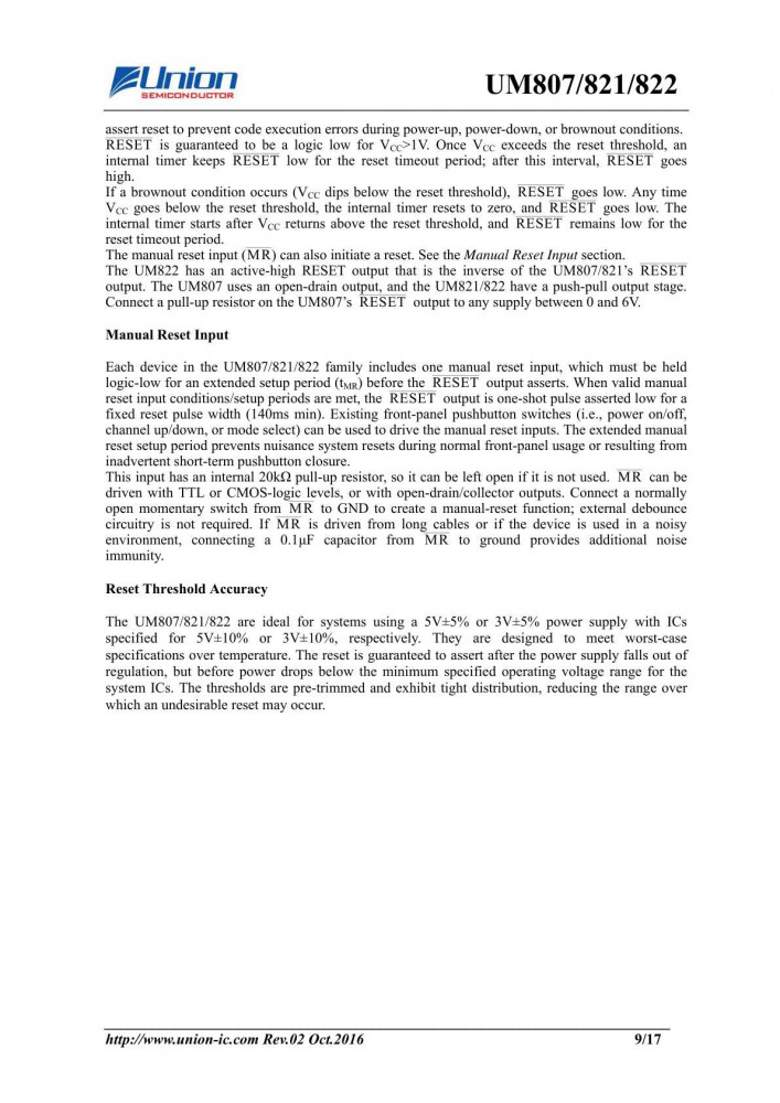 UM821RBE datasheet page 9