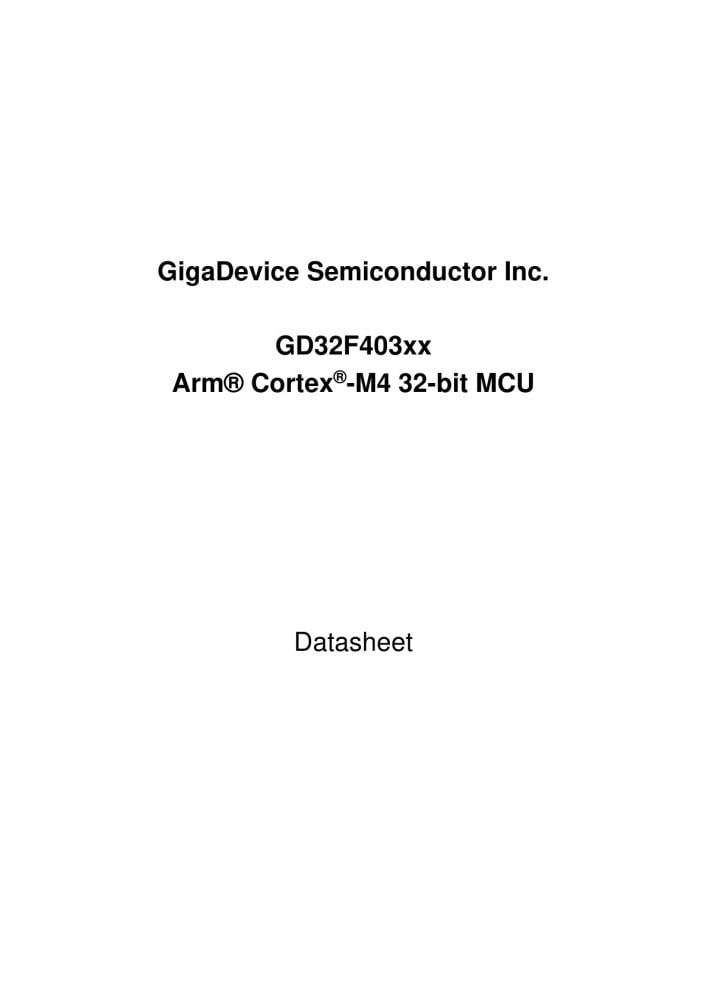 GD32F403xx datasheet page 1