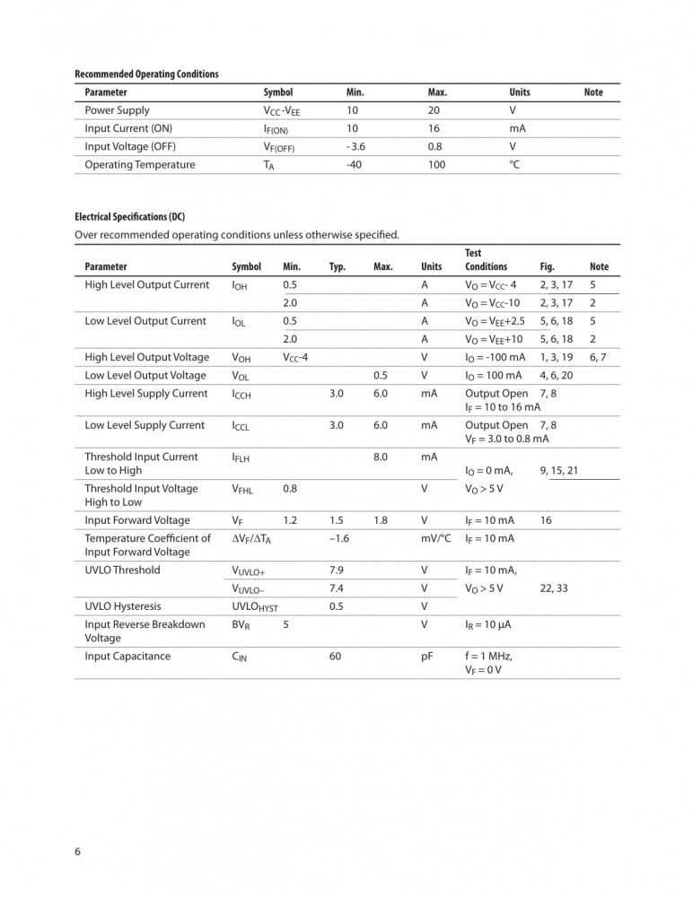 HCPL-3180 datasheet page 6