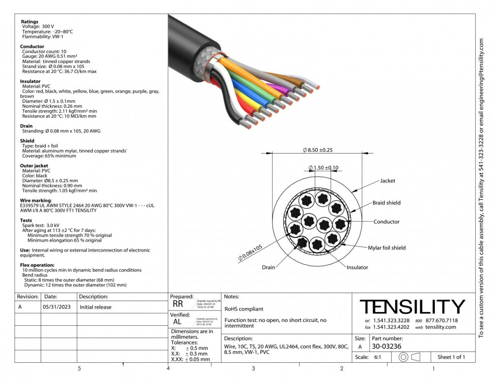 Tensility International 30-03236 product specification drawing