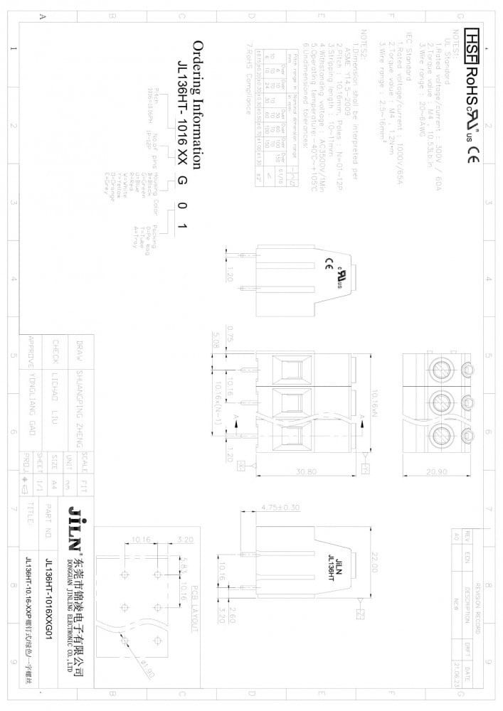 JL136HT-101601G01 technical document preview