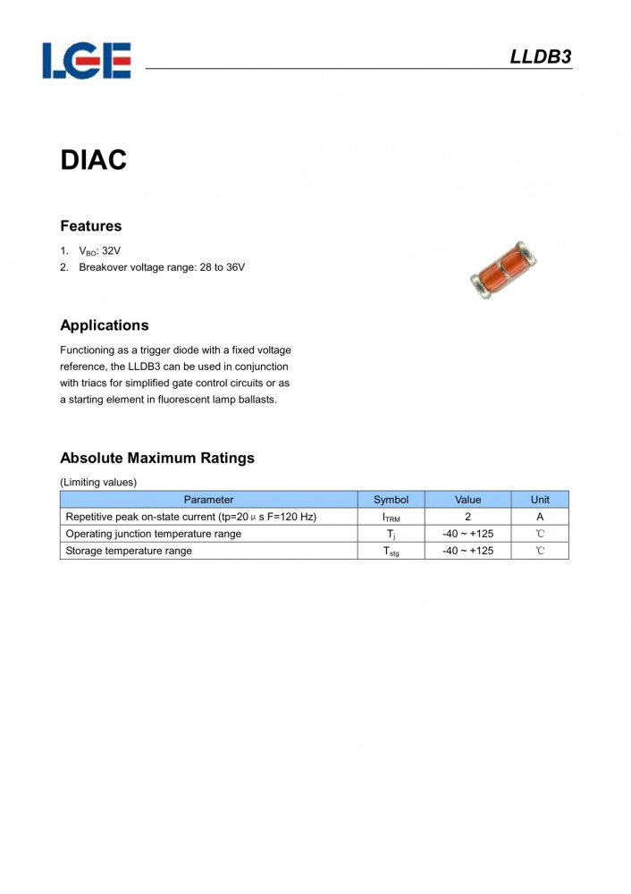 LGE LLDB3 datasheet page 1