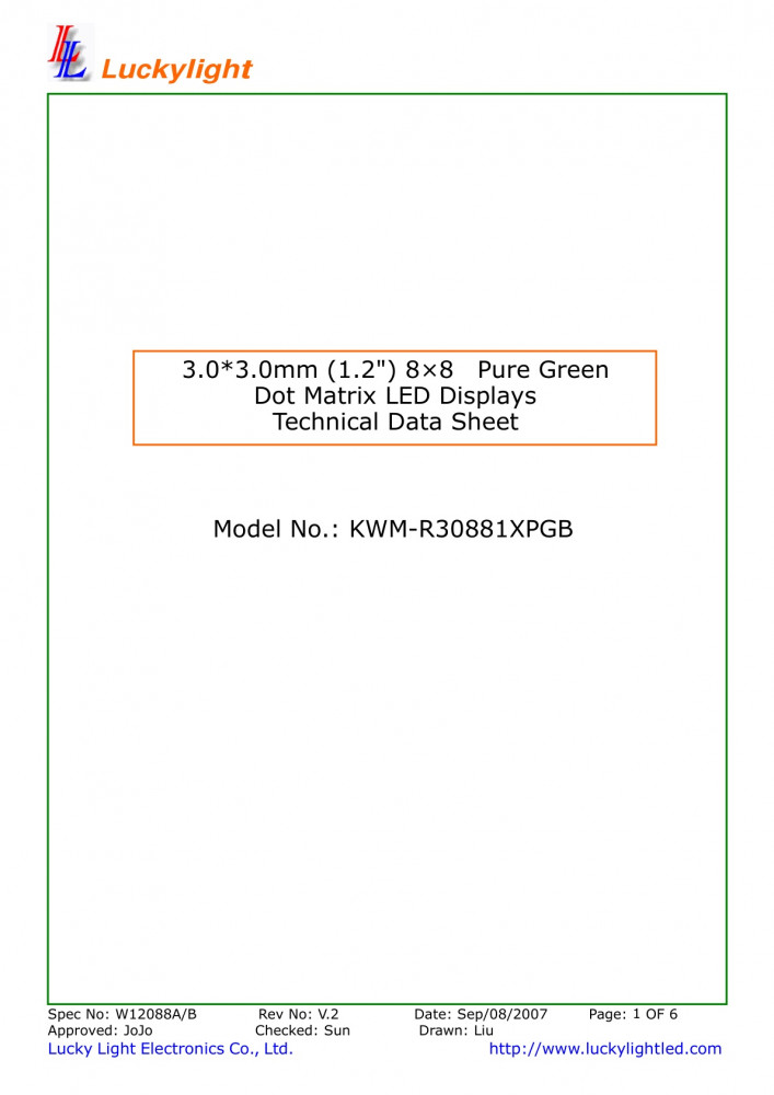 Adafruit 1820 technical document page 1
