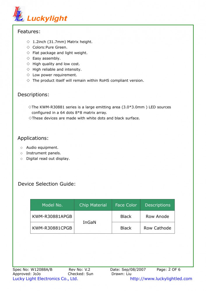 Adafruit 1820 technical document page 2