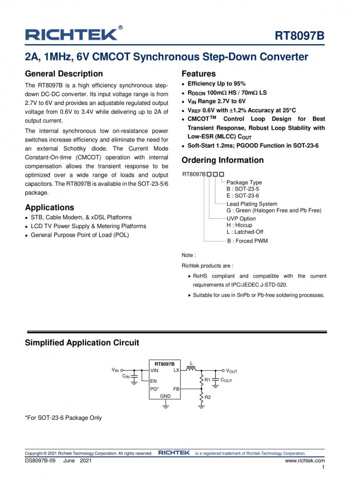 RT8097B datasheet page 1