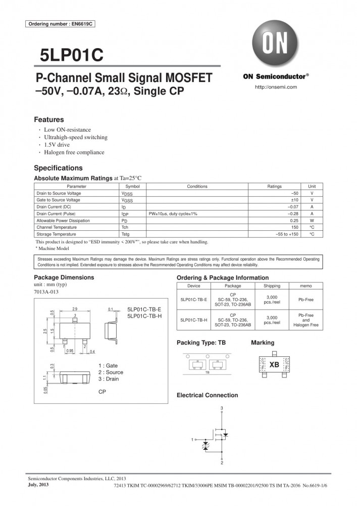5LP01C datasheet page 1