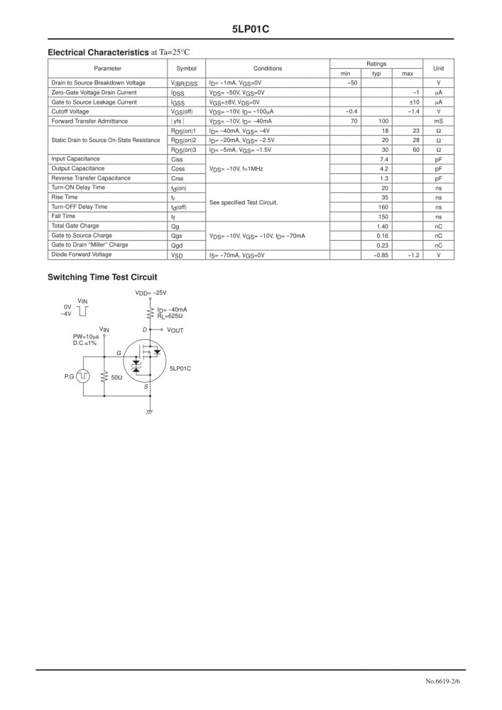 5LP01C datasheet page 2
