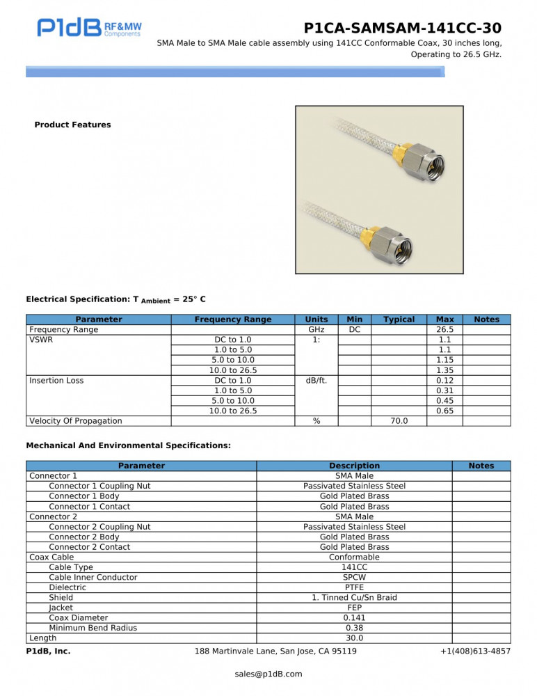 P1CA-SAMSAM-141CC-30 document image, page 1