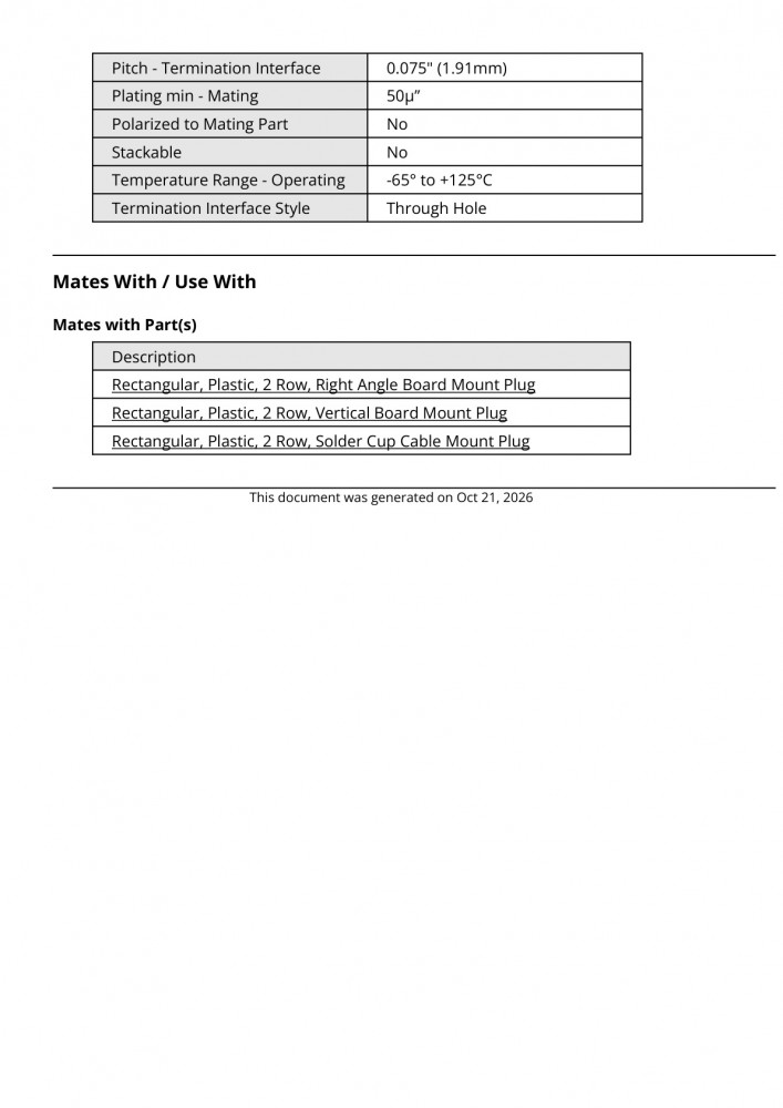 Technical document image 3 for MOLEX RM262-030-452-6700-076
