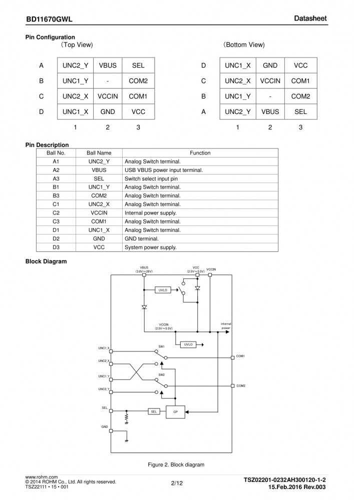BD11670GWL-E2 datasheet page 2
