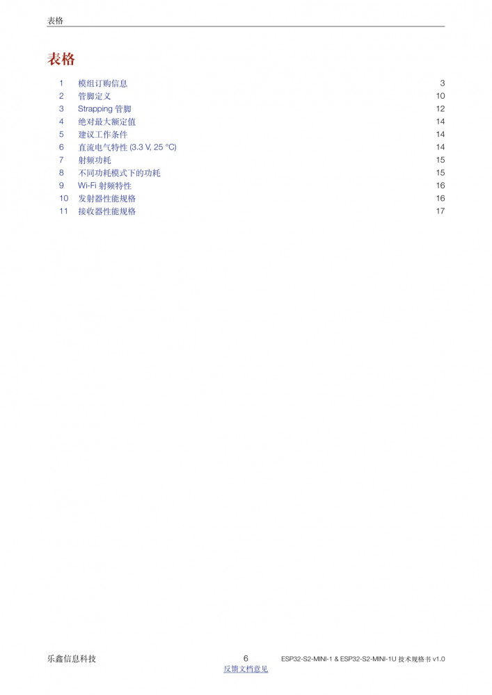 ESP32-S2-MINI technical document page 6