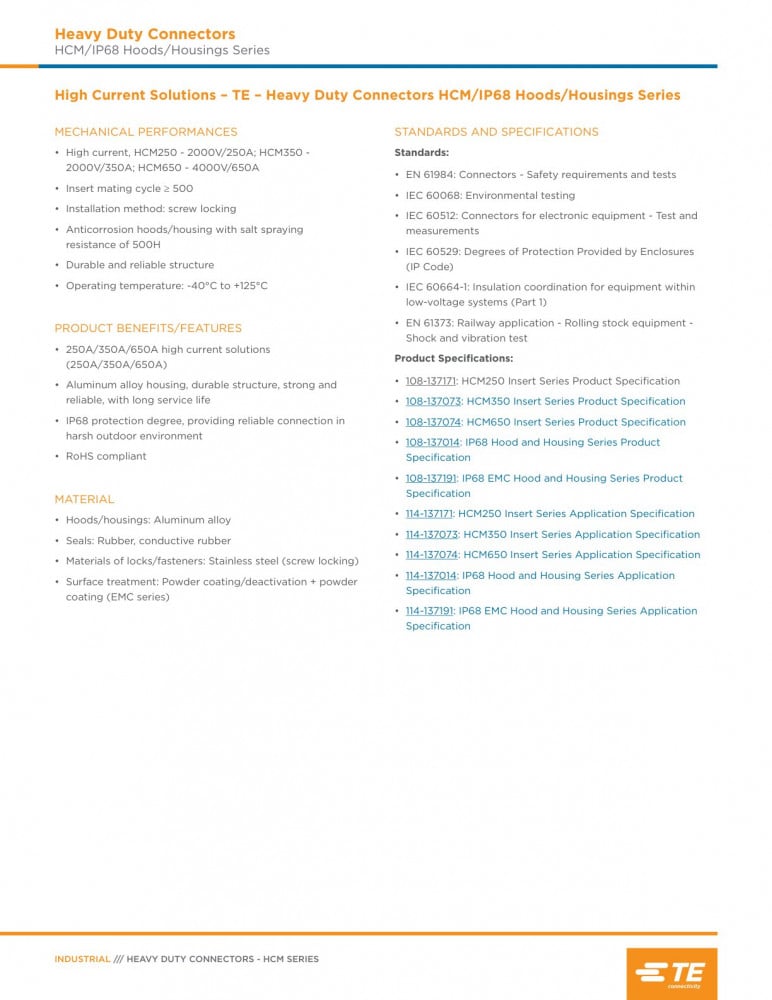 TE Connectivity HCM IP68 documentation page 2