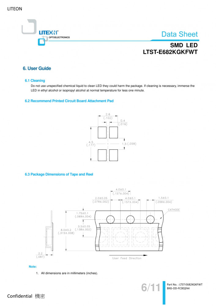 LTST-E682KGKFWT datasheet page 7