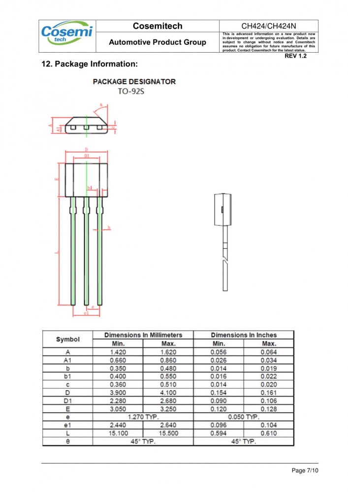 CH424SR datasheet page 7