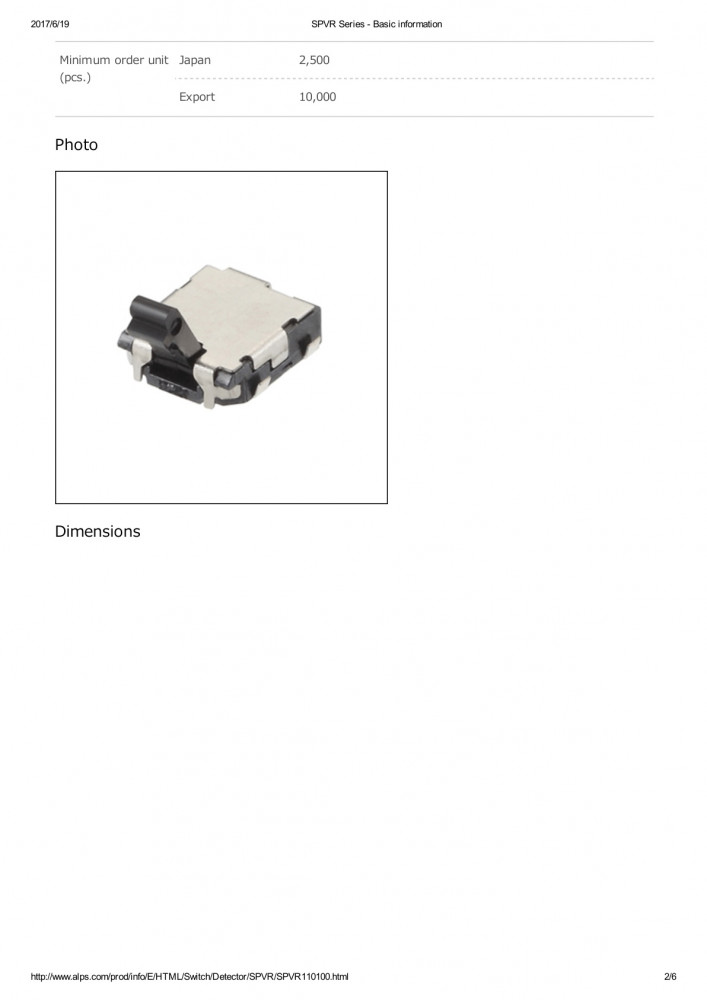 SPVR110100 dimensions drawing