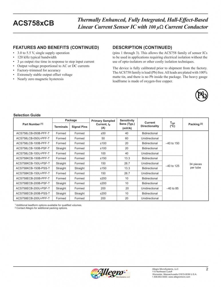 ACS758 datasheet page 3