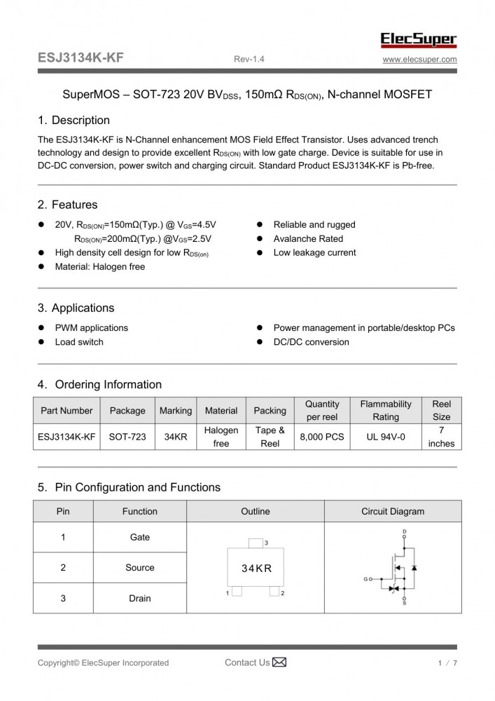 ESJ3134K-KF datasheet page 1