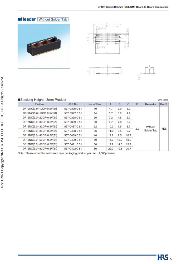 HRS DF12N datasheet page 5