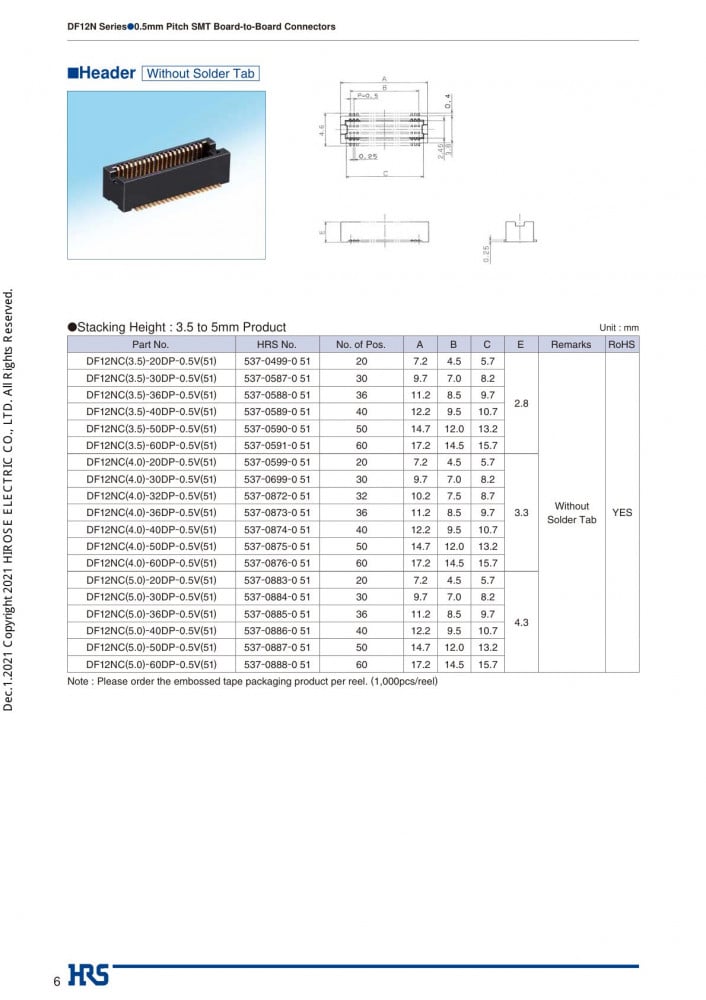 HRS DF12N datasheet page 6