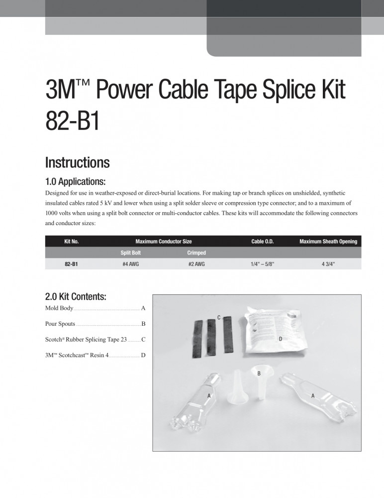 82-B1 product documentation page 1