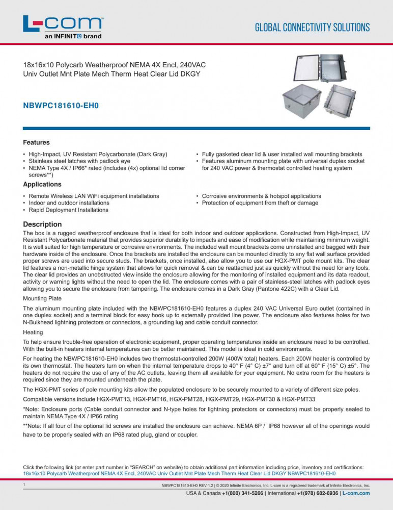 NBWPC181610-EH0 technical document page 1