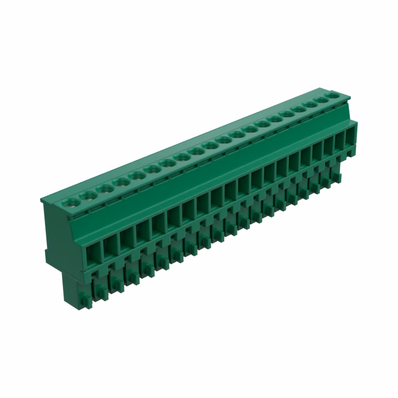 3.50mm Pitch Eurostyle Vertical Plug, with Reverse Imprinting, Front Wire Entry, Green Housing, 20 Circuits for sale