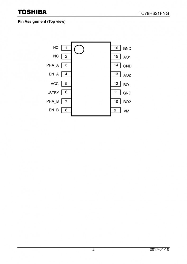 TC78H621FNG datasheet page 4