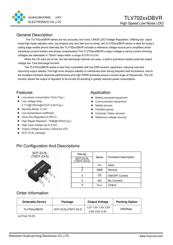 TLV70218DBVR-HXY datasheet page 1