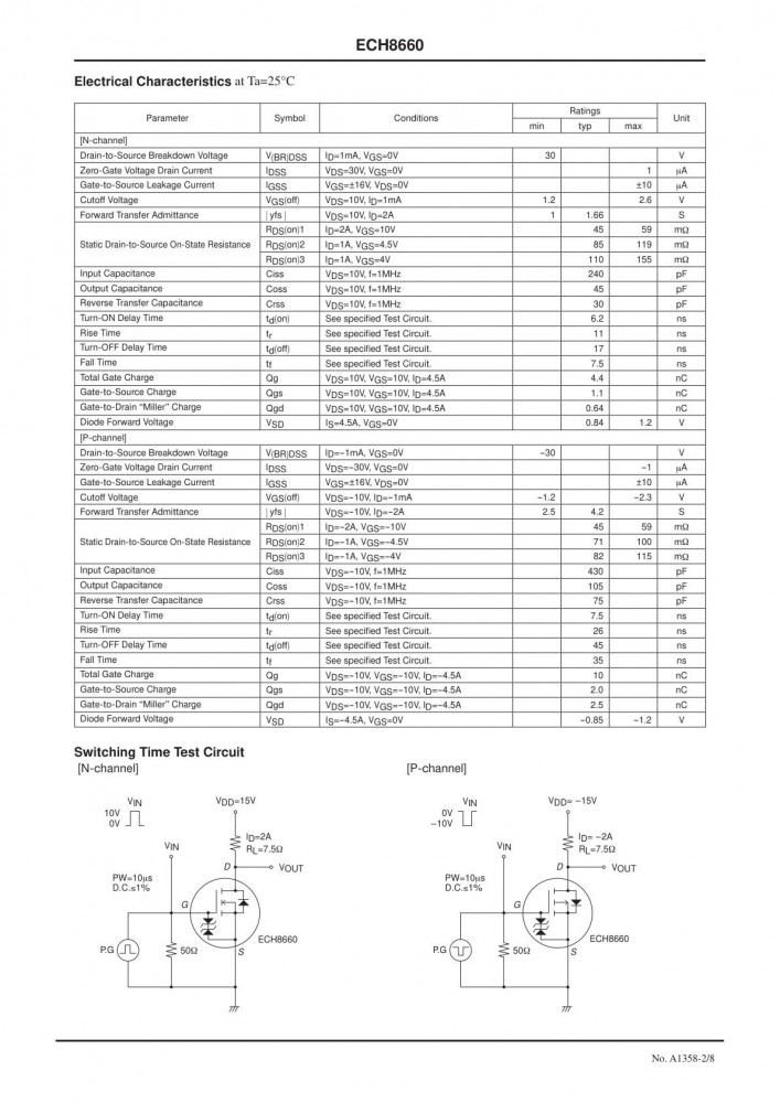 ECH8660 datasheet page 2