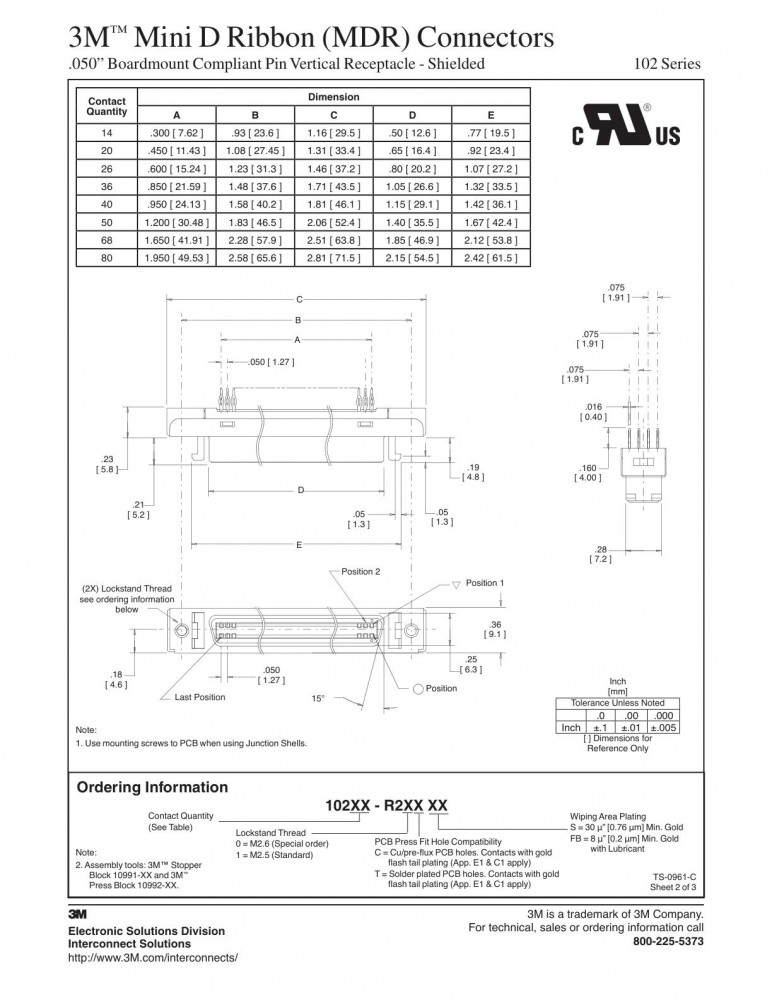 3M 10250-R21TS datasheet page 2