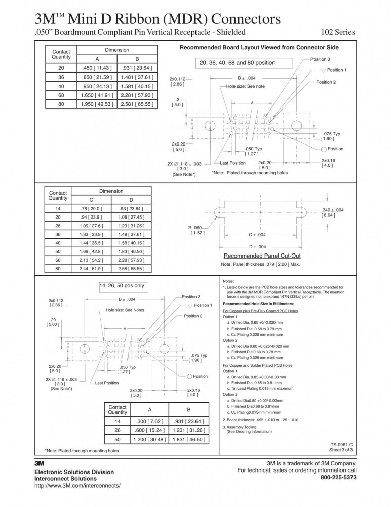 3M 10250-R21TS datasheet page 3