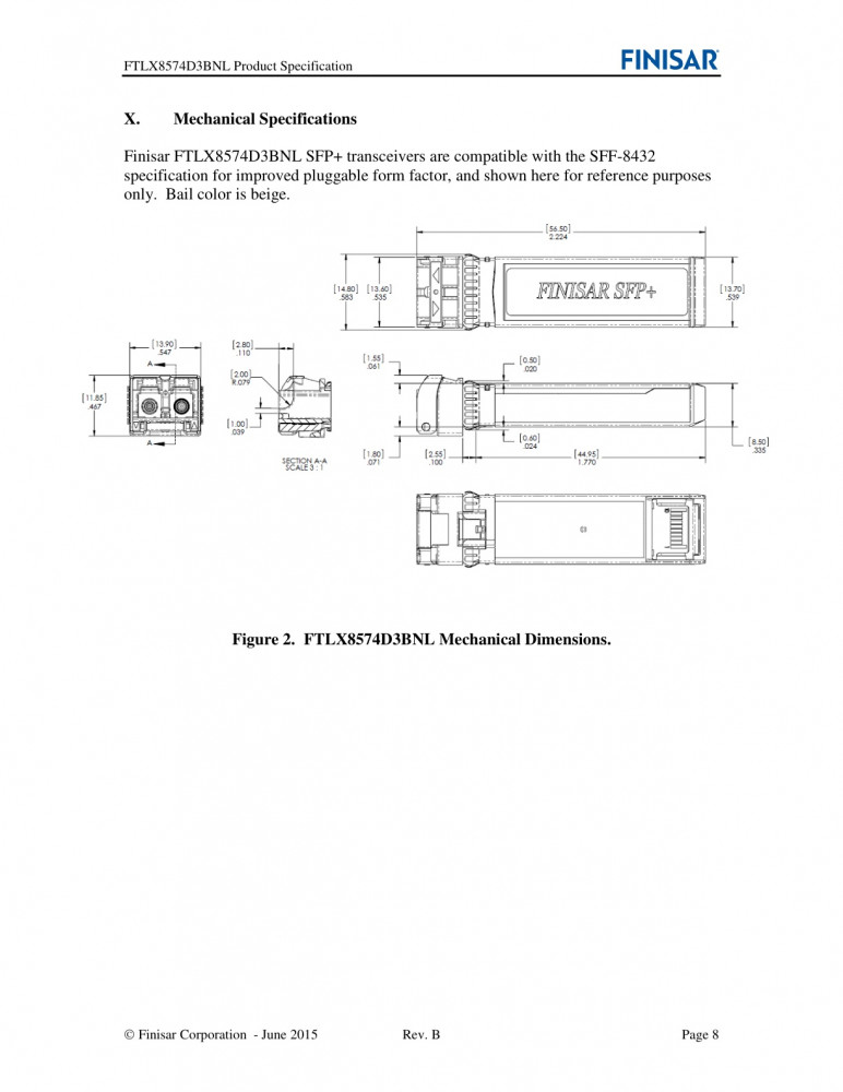 FTLX8574D3BNL product document page 8
