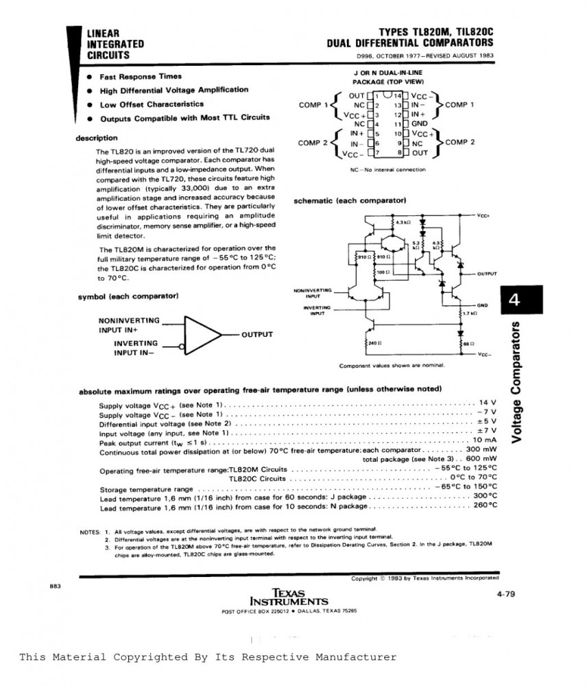 TL820MJ/B technical document page 1