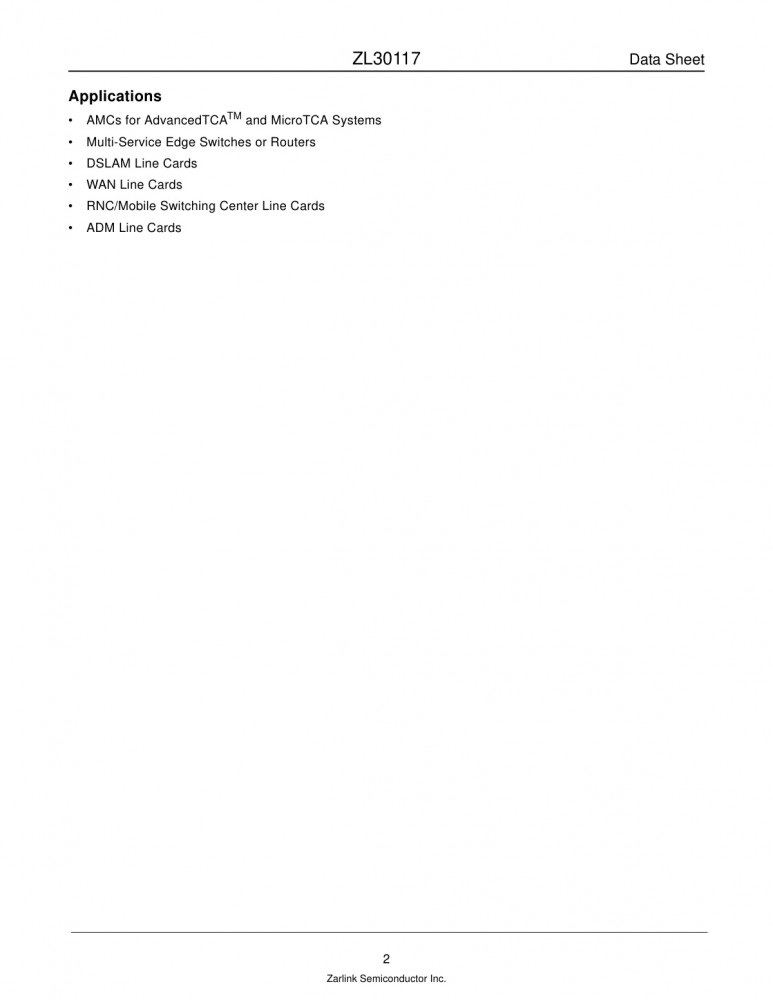 ZL30117GGG2 technical document page 2