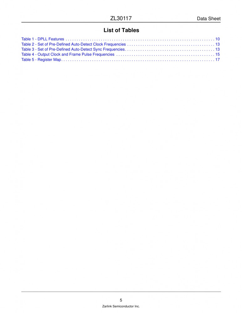 ZL30117GGG2 technical document page 5